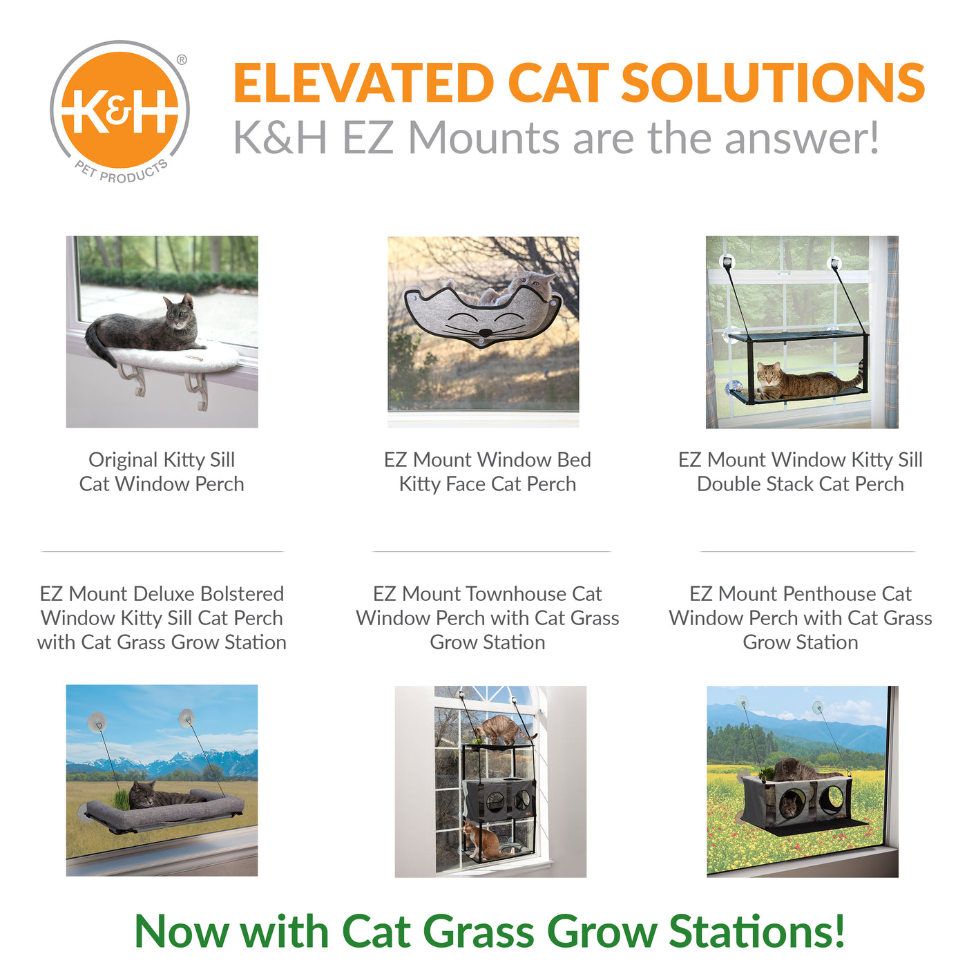 K&H Window Lounger Cat Perch with Cat Grass Grow Station — K&H Pet Products