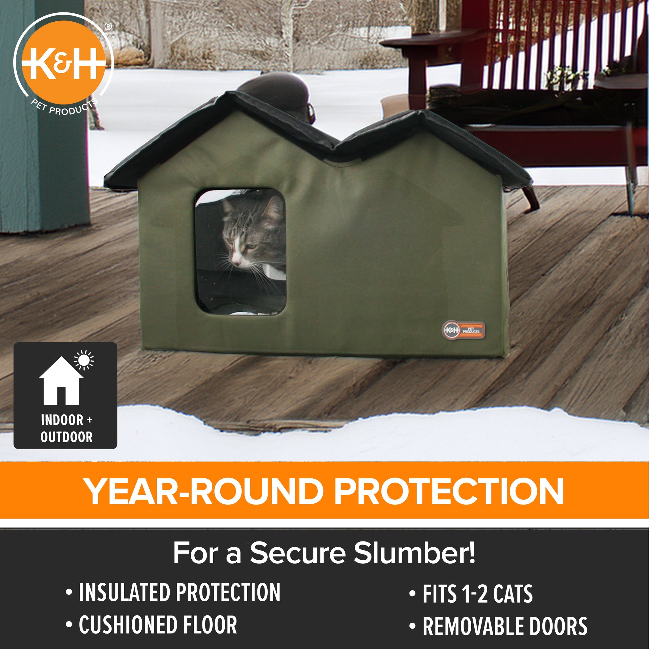 K&H Outdoor Kitty House Extra-Wide Outdoor Cat Houses — K&H Pet Products
