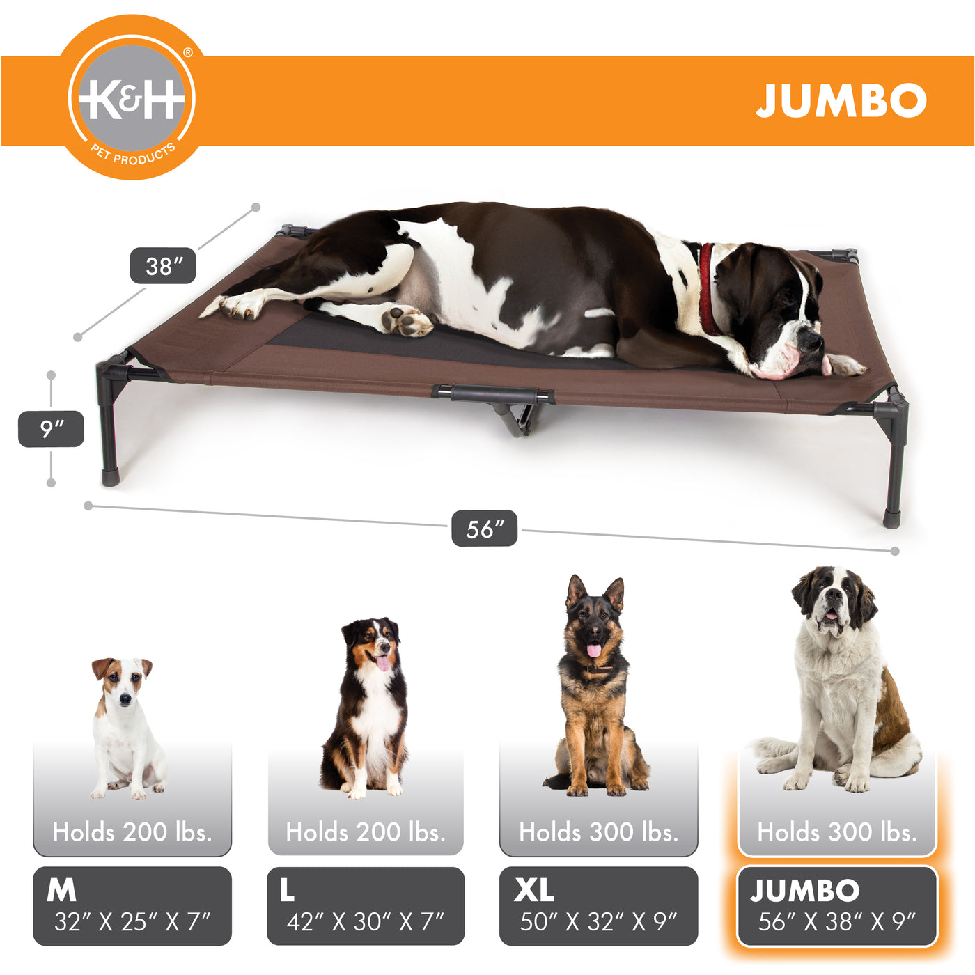 K&H Pet Products Original Pet Cot - Raised, Mesh Cooling Dog Bed