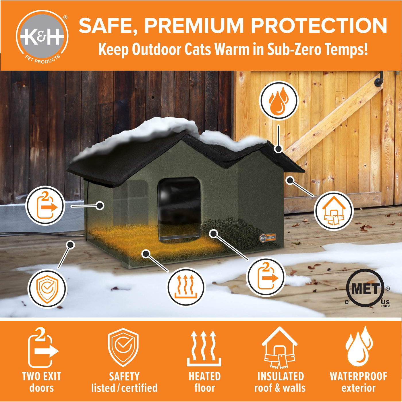 K&H Outdoor Kitty House Extra-Wide Outdoor Cat Houses — K&H Pet Products