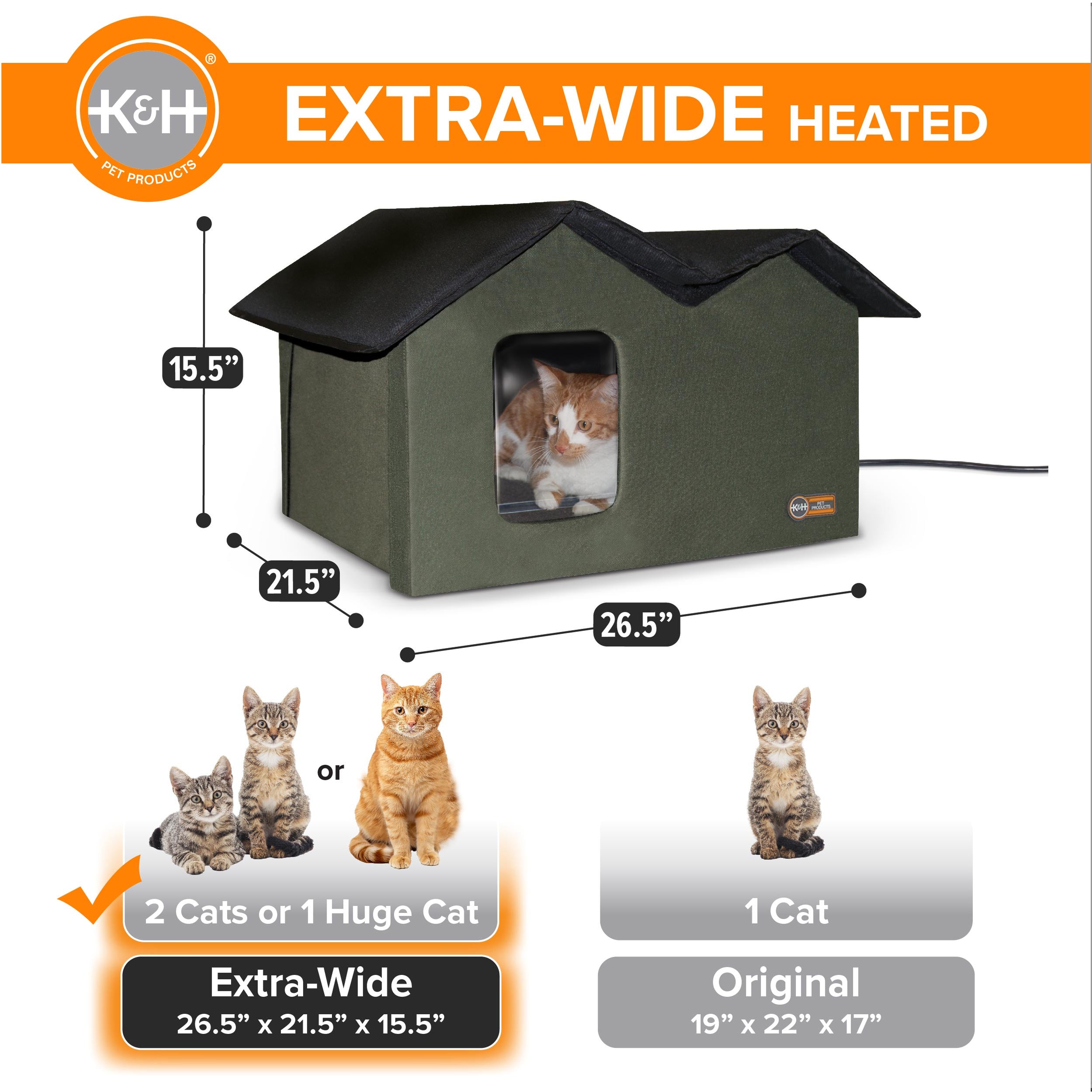 K&H Outdoor Kitty House Extra-Wide Outdoor Cat Houses — K&H Pet Products